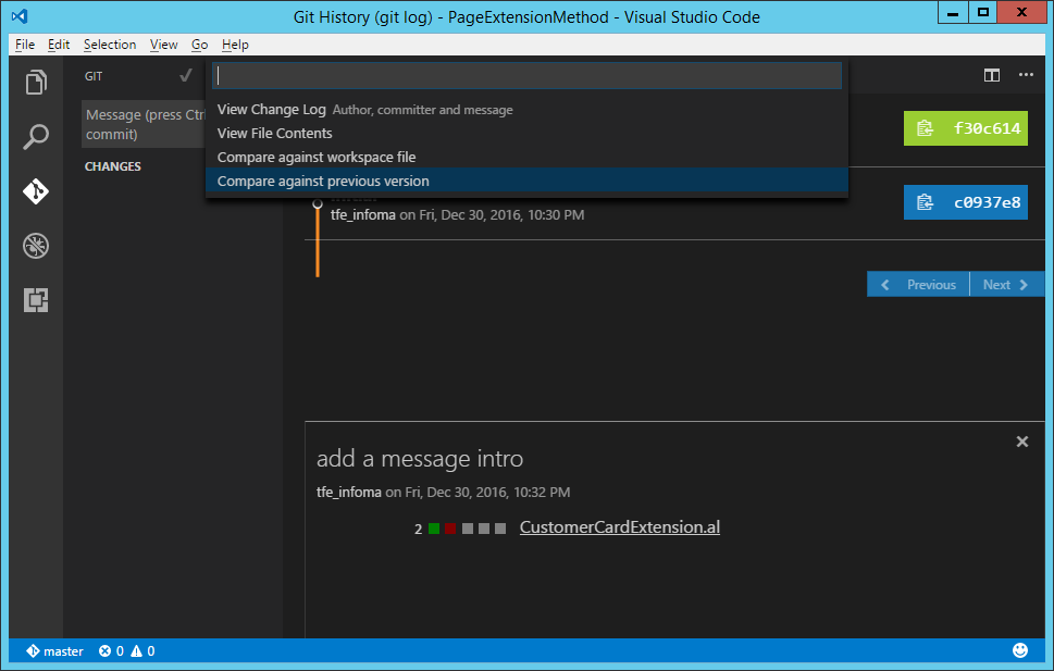 Using the new NAV Dev Environment (VS Code) with Git - Axians Infoma